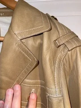 Hugo Boss | Jackets & Coats | Hugo Boss Vintage Beige Lambskin Leather ...